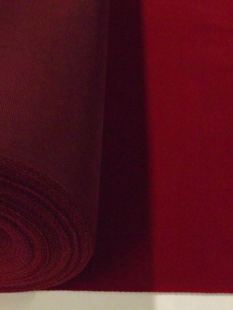 Solid Color Cherry Red Flocking Velvet Fabric Sold by the Yard for ...