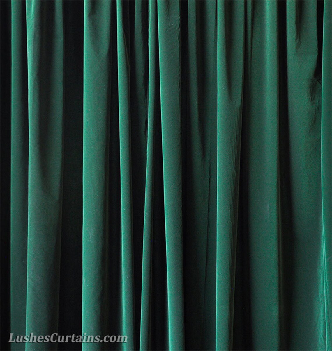 USED 4 Ft Wide X 10 Ft High Green Flock Velvet Fabric Curtain Panel ...