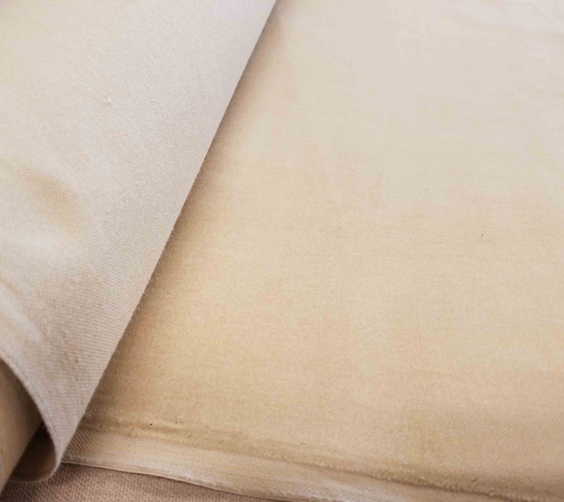 Luxurious Solid Cream 100% Cotton Velvet Velour Fabric for Upholstery ...
