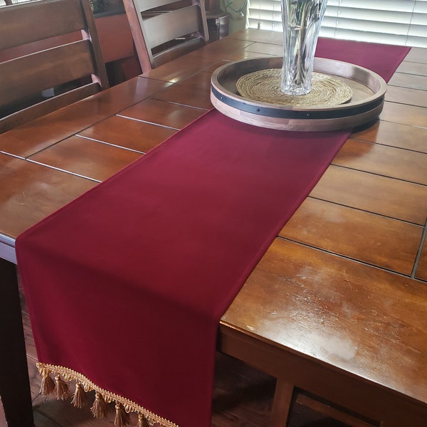 Burgundy Table Runner - Etsy
