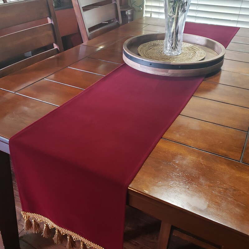 Burgundy Table Runner - Etsy