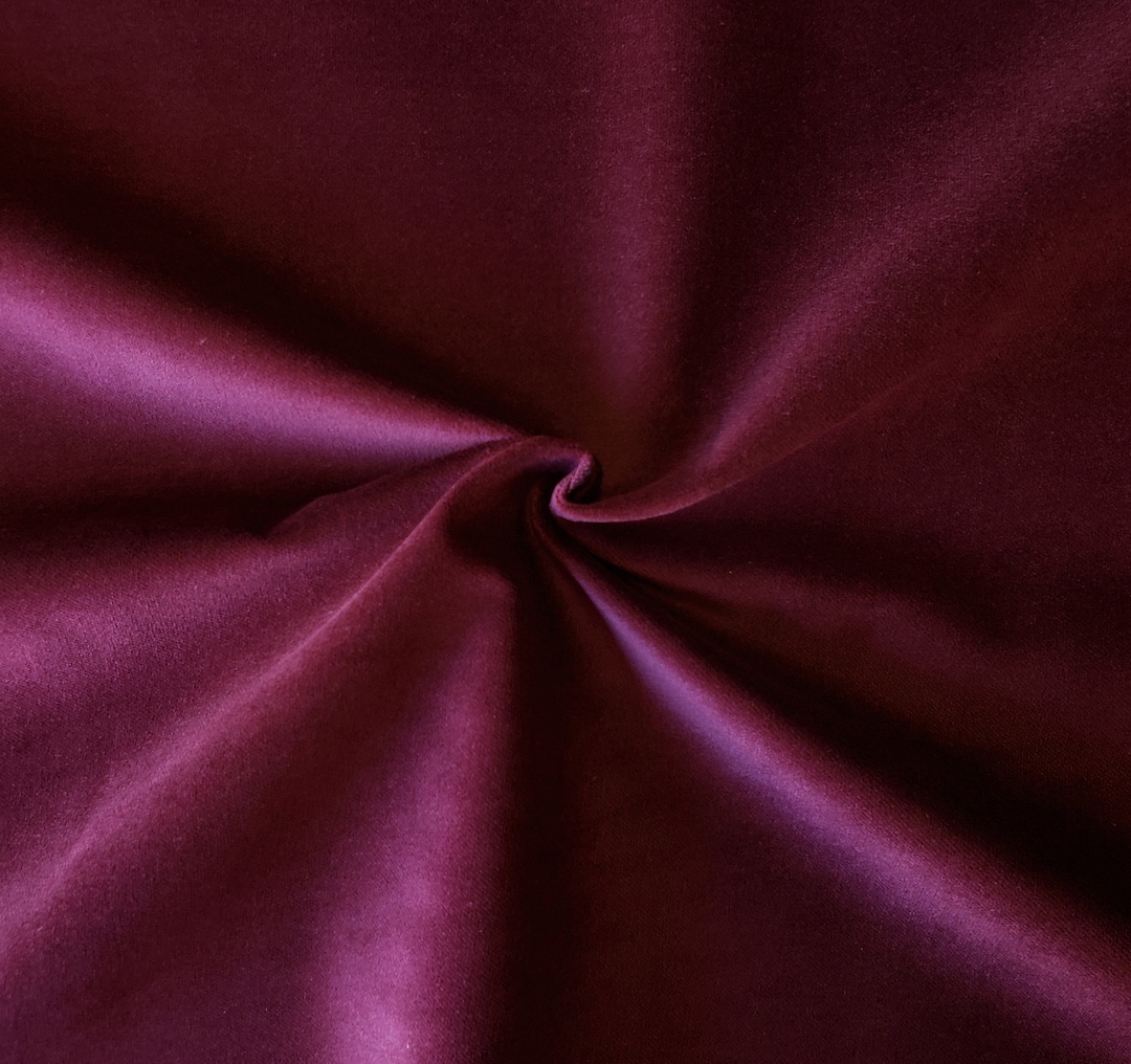 Solid Maroon 100% Cotton Velvet Velour Fabric for Upholstery Heavy ...