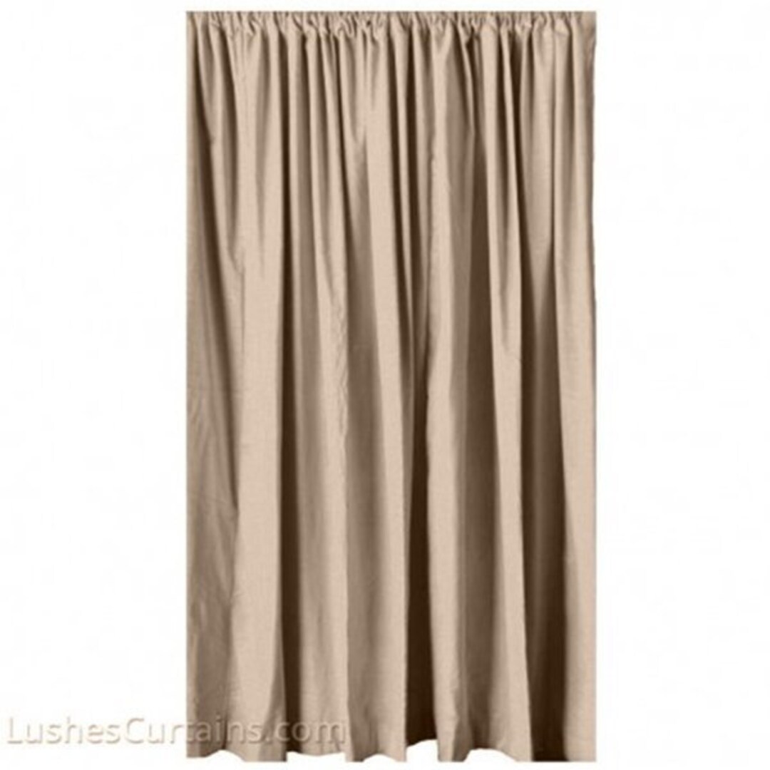 USED 4 Ft Wide X 9 Ft High Cream Cotton Velvet Fabric Curtain Panel ...