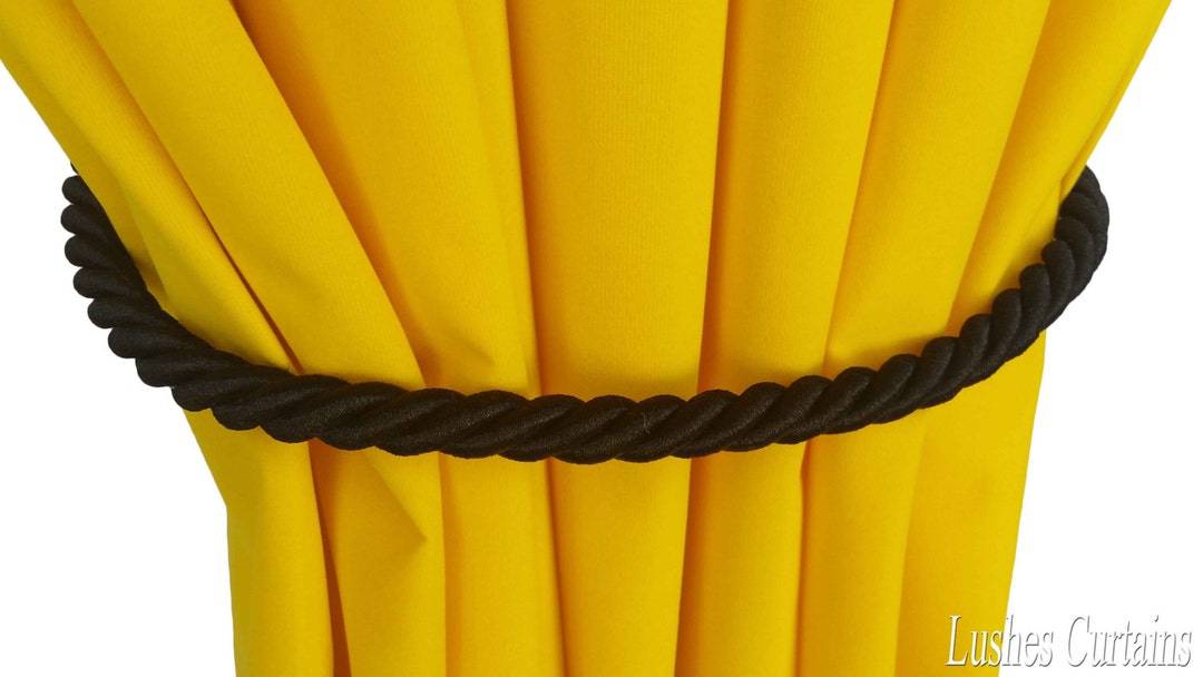 1 Single Luxury Handmade Black Window Treatment Decor Curtain Tie ...