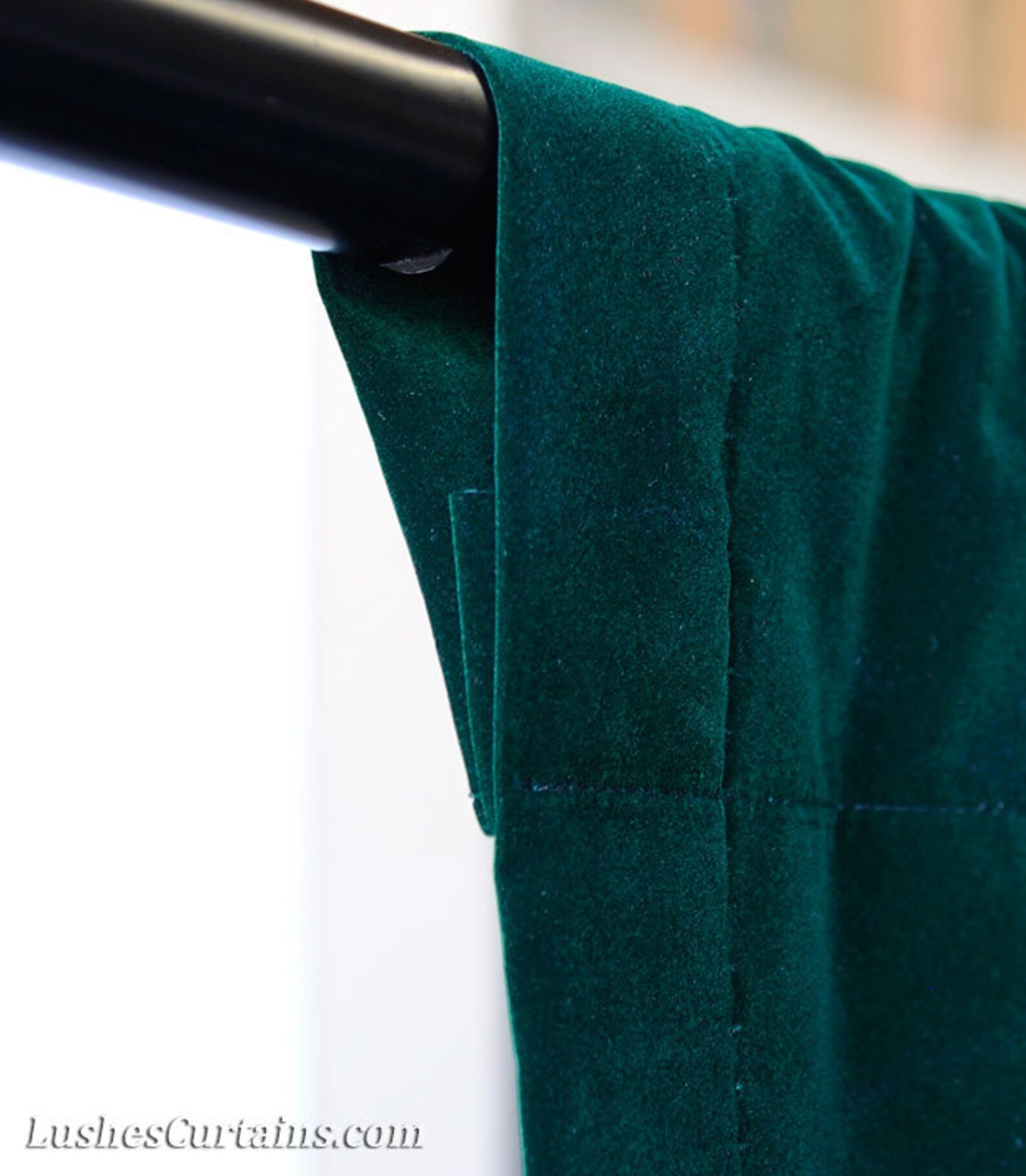 USED 4 Ft Wide X 10 Ft High Green Flock Velvet Fabric Curtain Panel ...