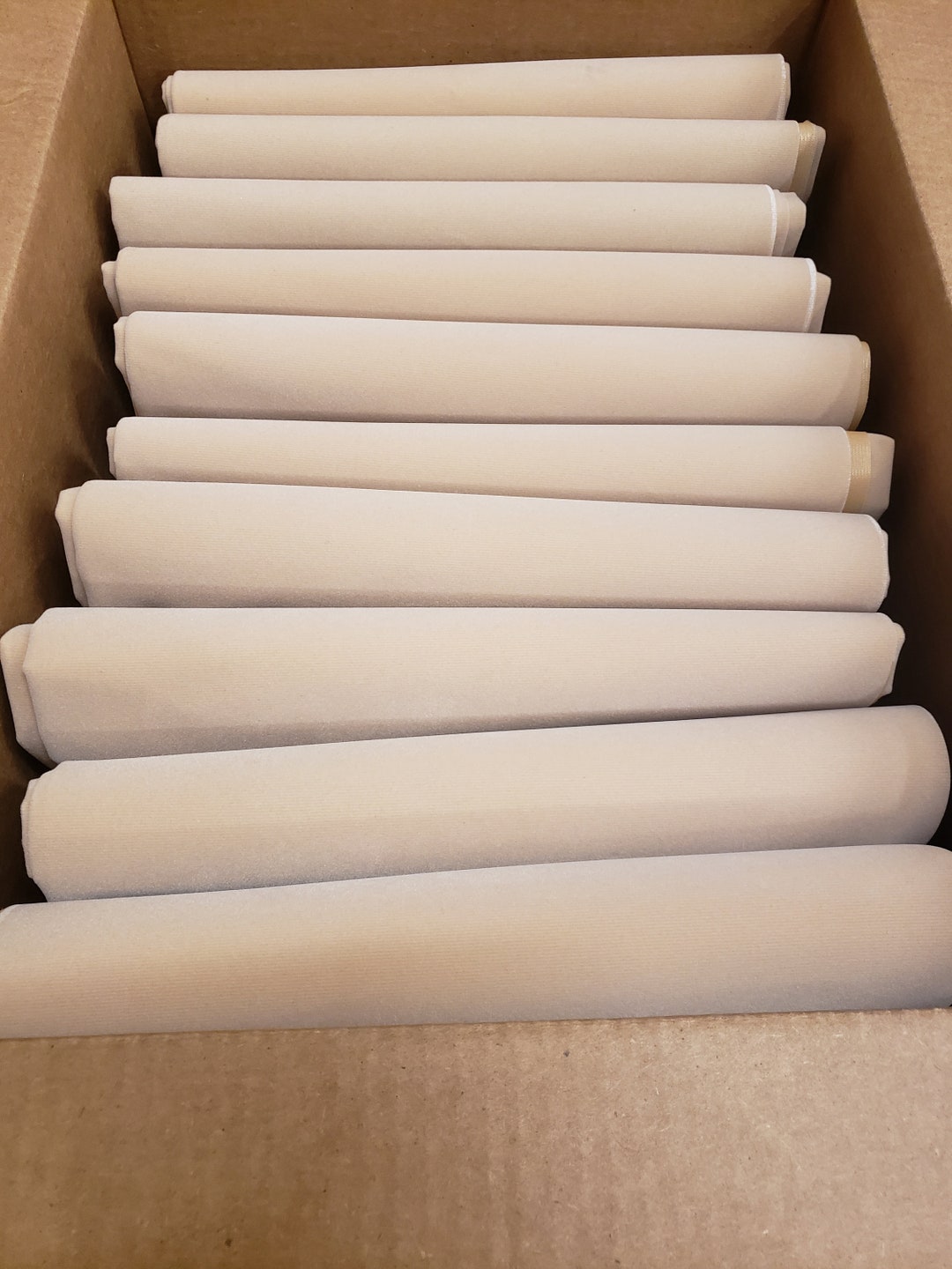 Lot of 10 Solid Beige Flock Velvet Fabric Yards off Cuts-roll End ...