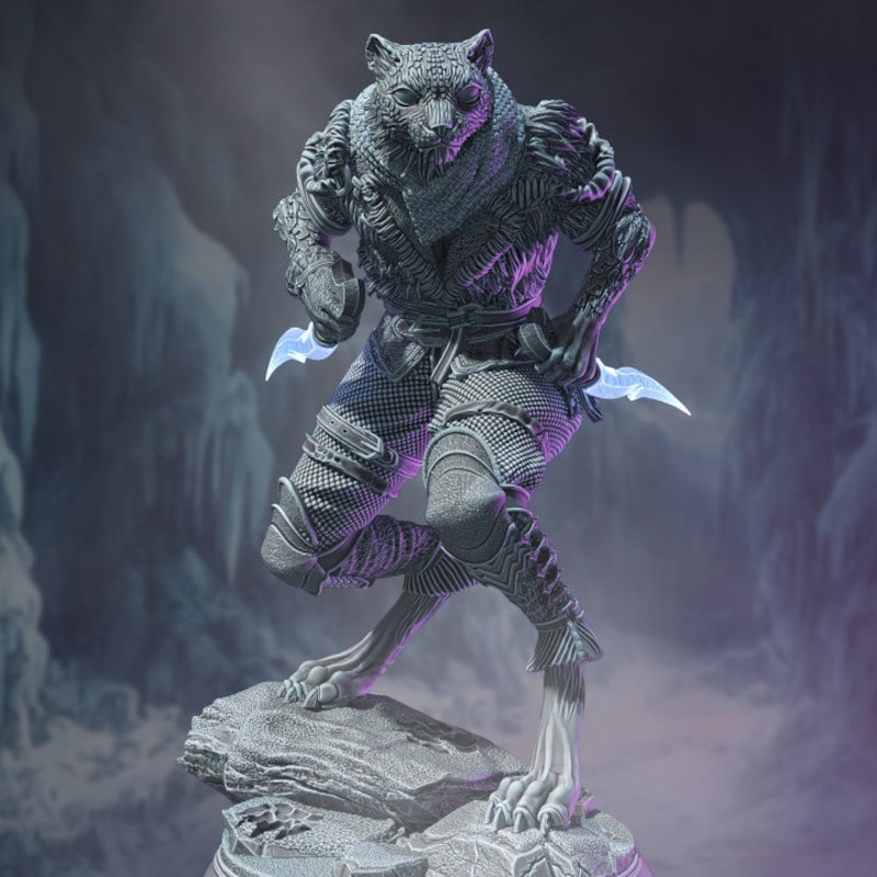 Dnd Tabaxi Rogue Figure - Etsy