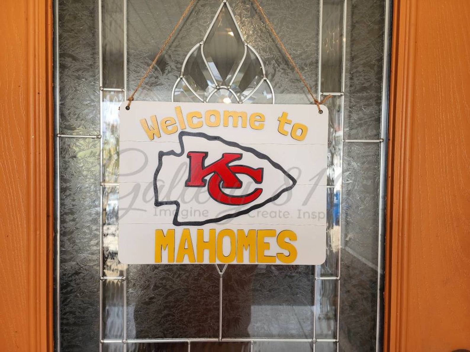 Kansas City Chiefs Replica Mahomes Door Hanger Porch Sign Welcome to ...