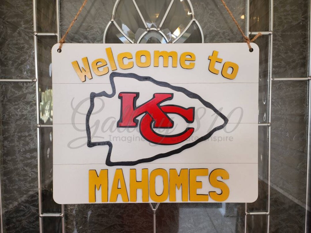 Kansas City Chiefs Replica Mahomes Door Hanger Porch Sign Welcome to ...