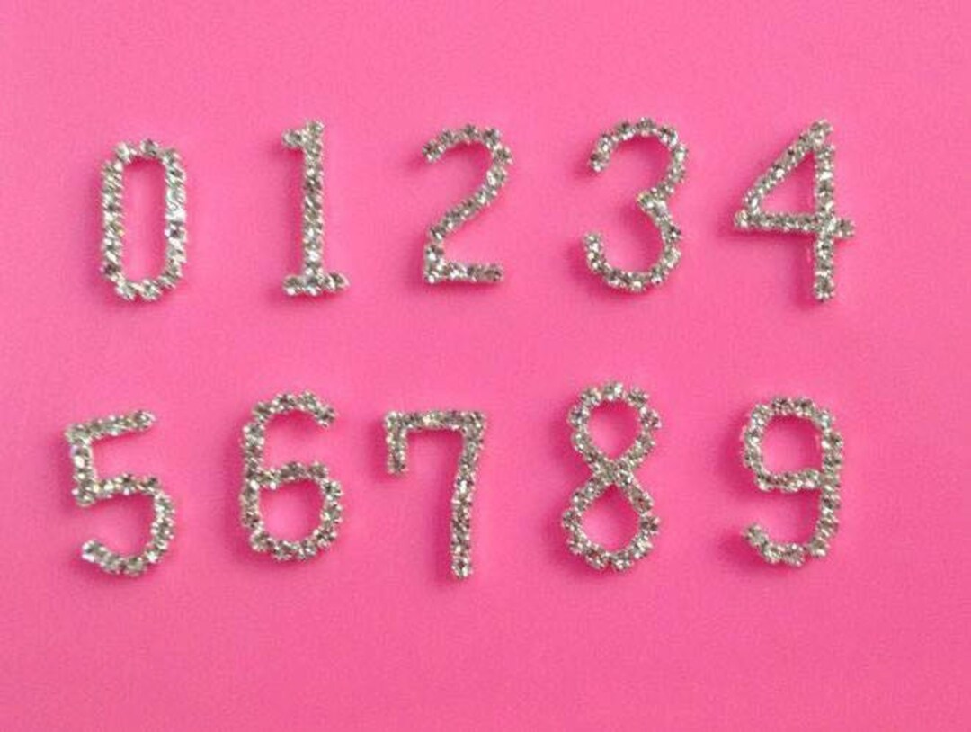 Rhinestone Numbers 0 to 9 DIY , Hire Clip Center Embellishment ...