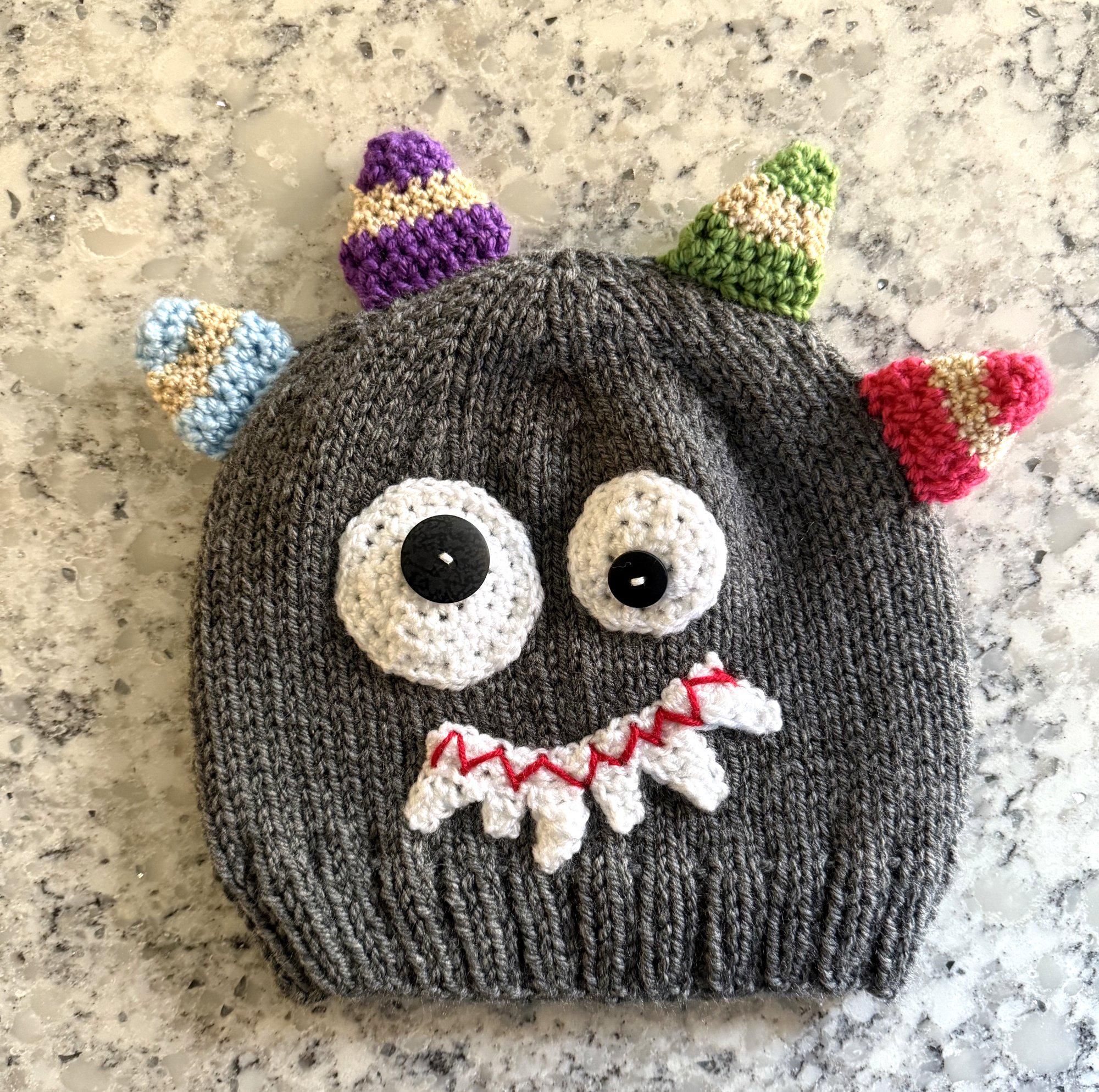 Monster Hats With Gold Horns (child Sizes, Assorted Colors) - Etsy