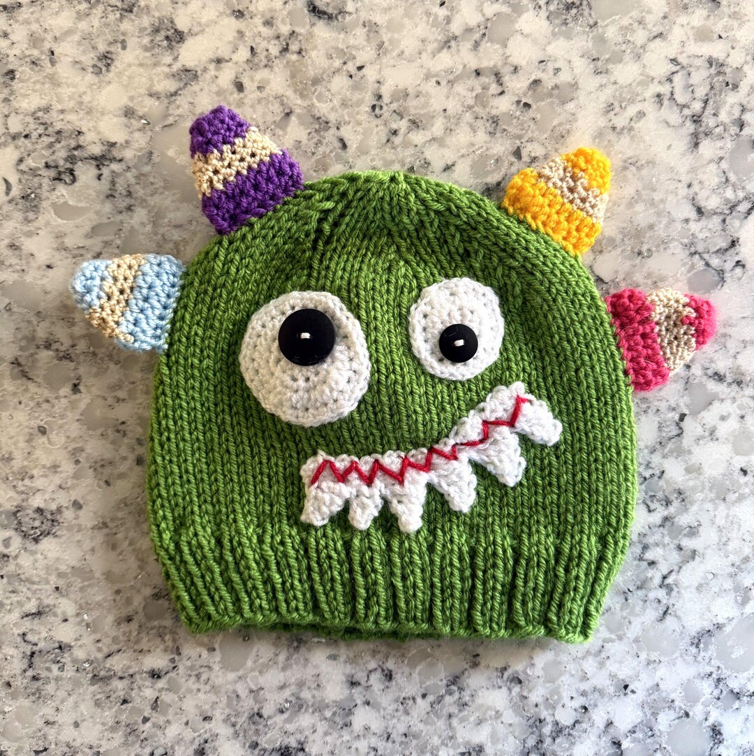 Monster Hats With Gold Horns (child Sizes, Assorted Colors) - Etsy