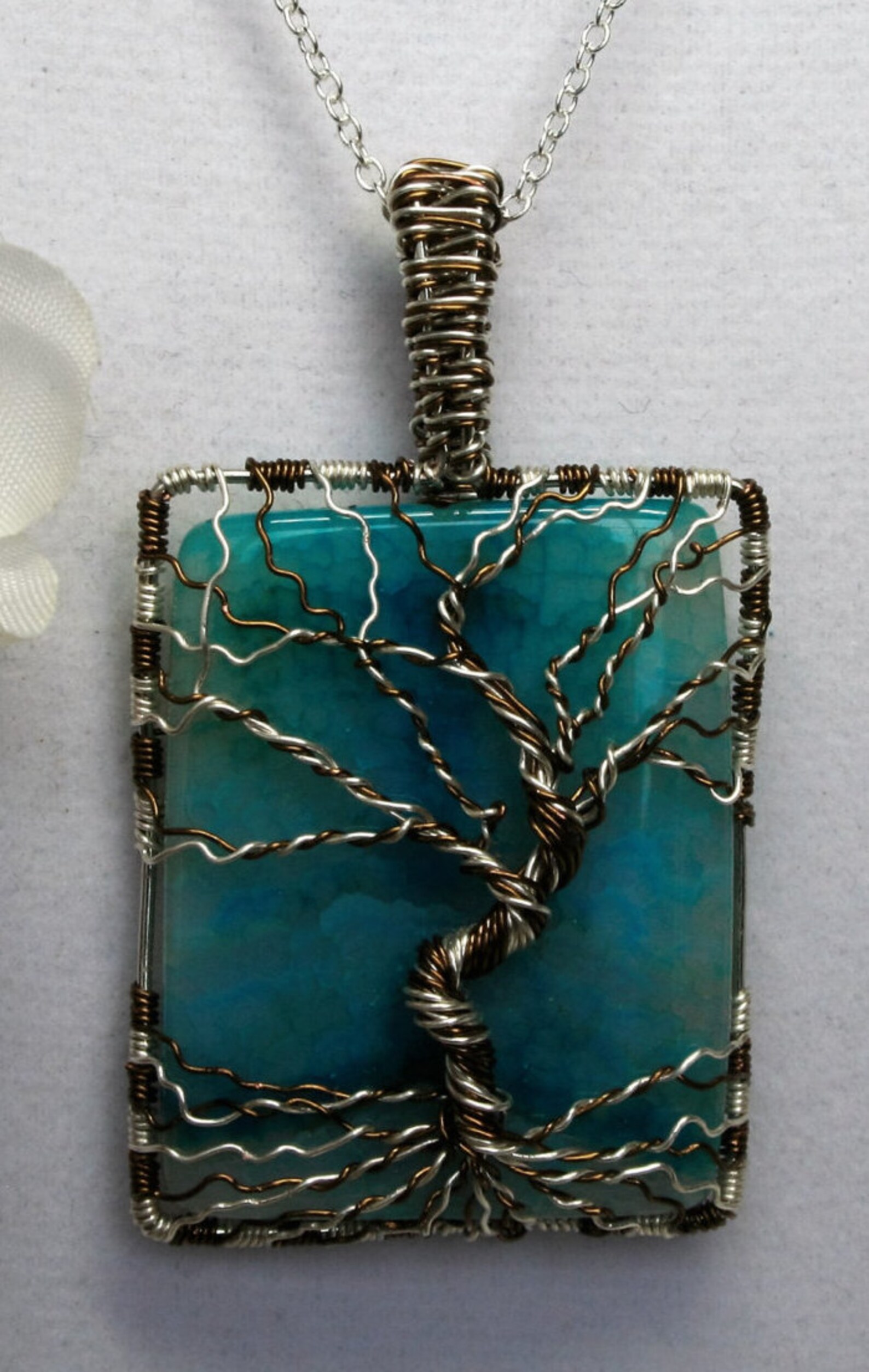 Wire Wrapped Tree Necklace Sterling Silver Tree of Life - Etsy