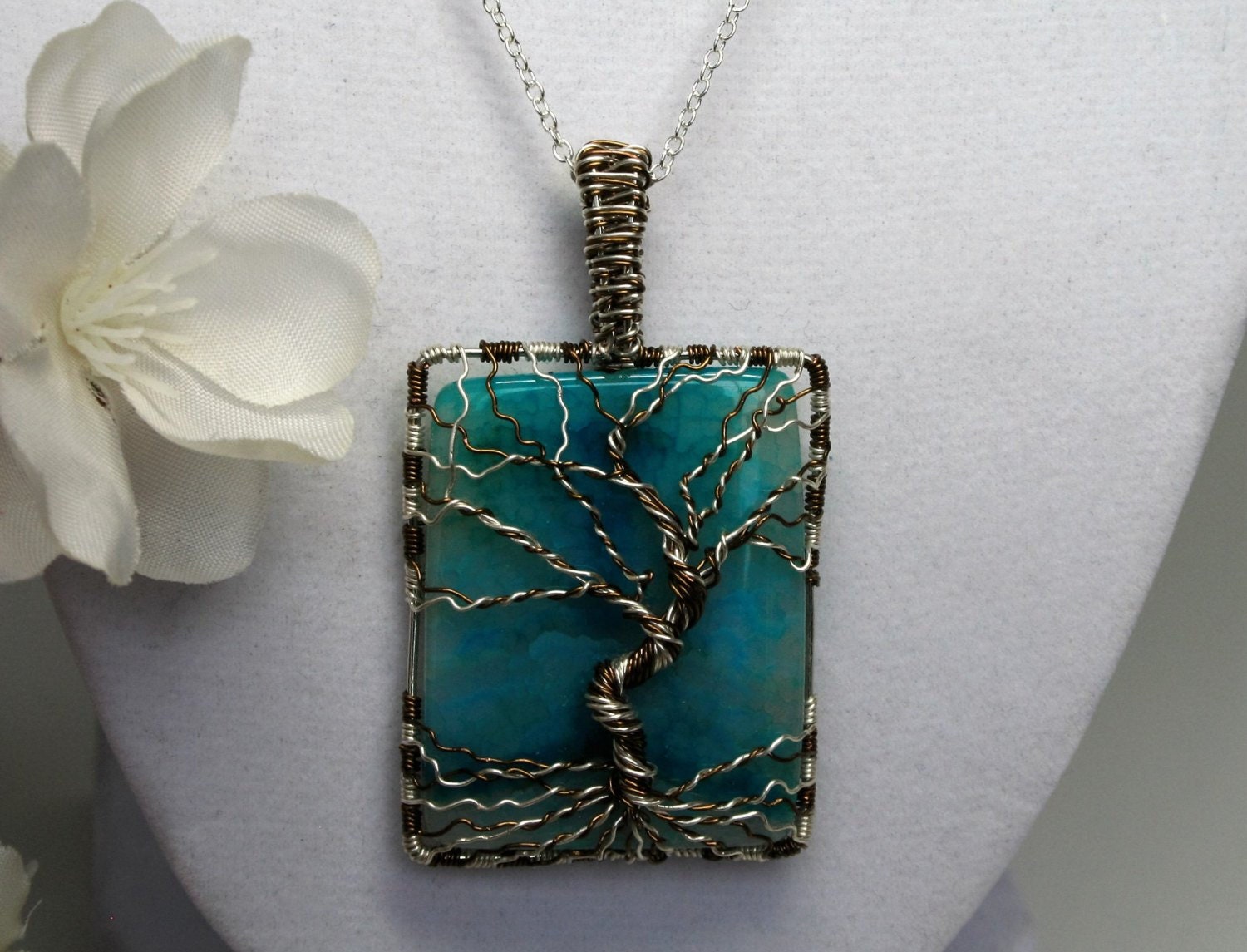 Wire Wrapped Tree Necklace Sterling Silver Tree of life | Etsy