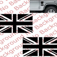 PAIR of Distressed UK Flag Black Union Jack Great Britain Vinyl Die Cut ...