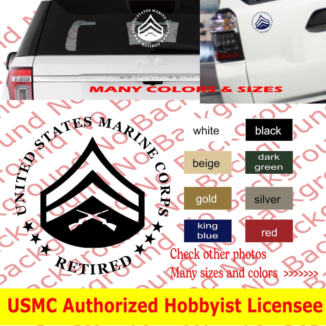 Marines E4 Rank CPL Corporal Die Cut Sticker Vinyl Decal for RETIRED ...