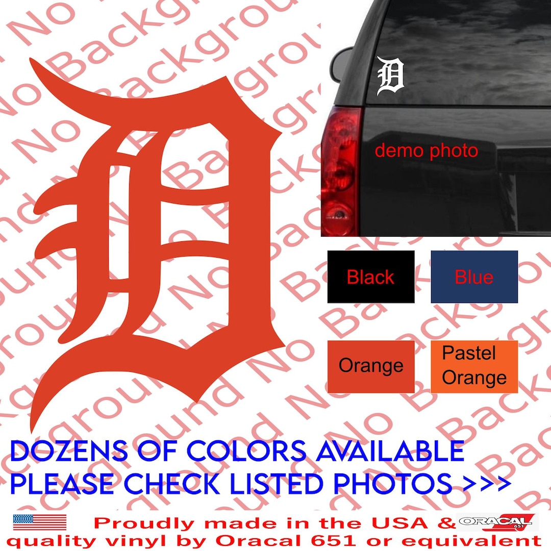 Ancient Letter Old English D Vinyl Die Cut Decal for Baseball/detroit ...