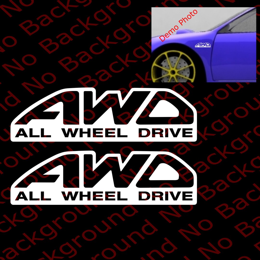 Many Colors & Sizes- 2 Pieces X All Wheel Drive AWD Vinyl Die Cut Decal ...