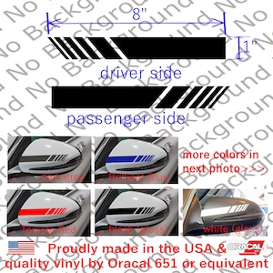 2 Pieces X Universal Racing Stripes Car Side Rear View Mirror Vinyl ...