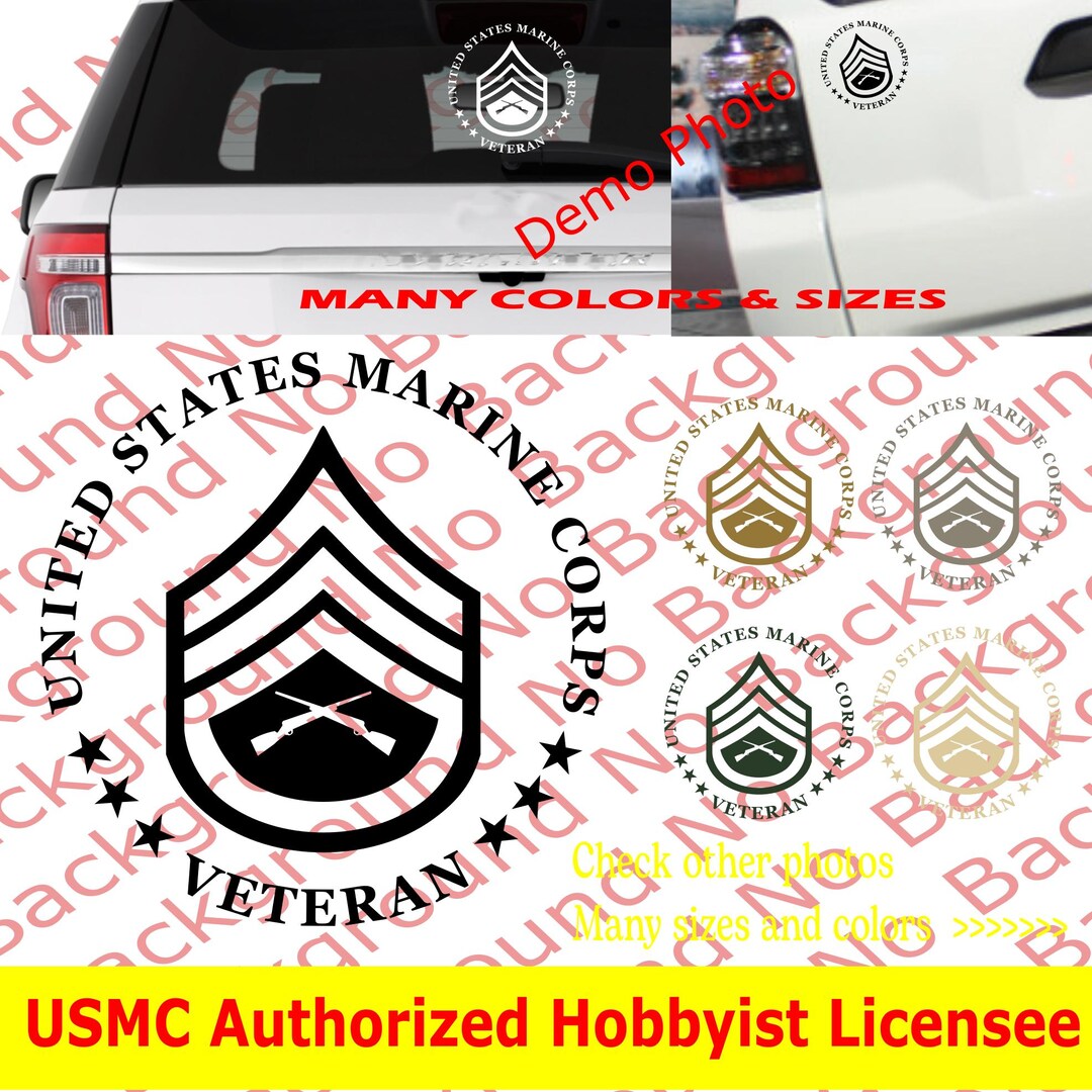 Marines E6 Rank SGT Staff Sergeant Die Cut Sticker Vinyl Decal for ...