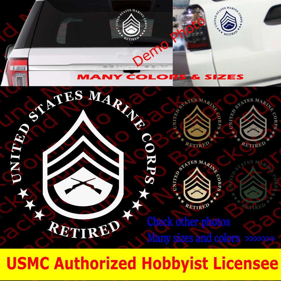 Marines E6 Rank SGT Staff Sergeant Die Cut Sticker Vinyl Decal for ...