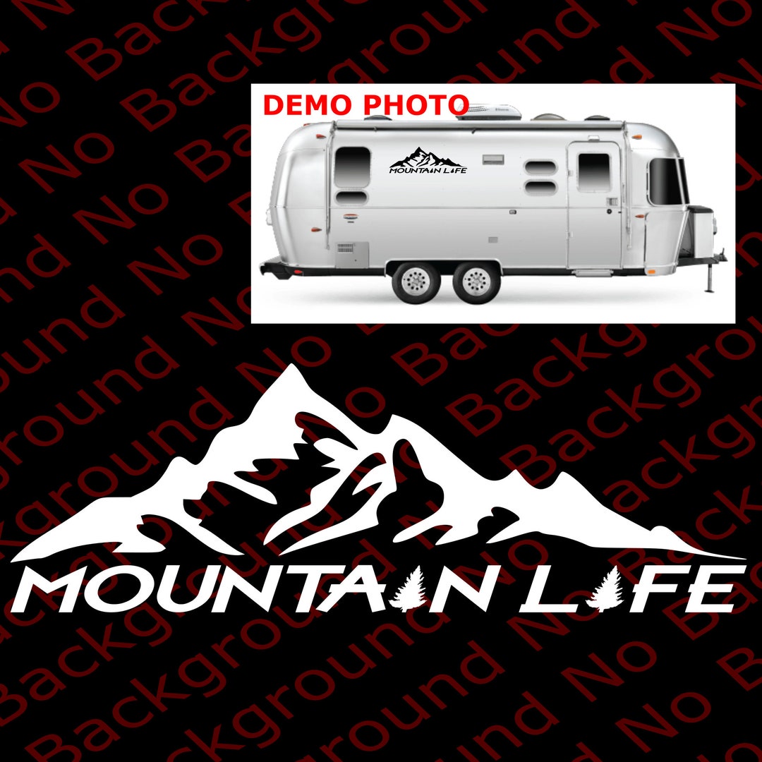 Many Colors - MOUNTAIN Life Tree Vinyl Die Cut Decal Sticker Trailer RV ...