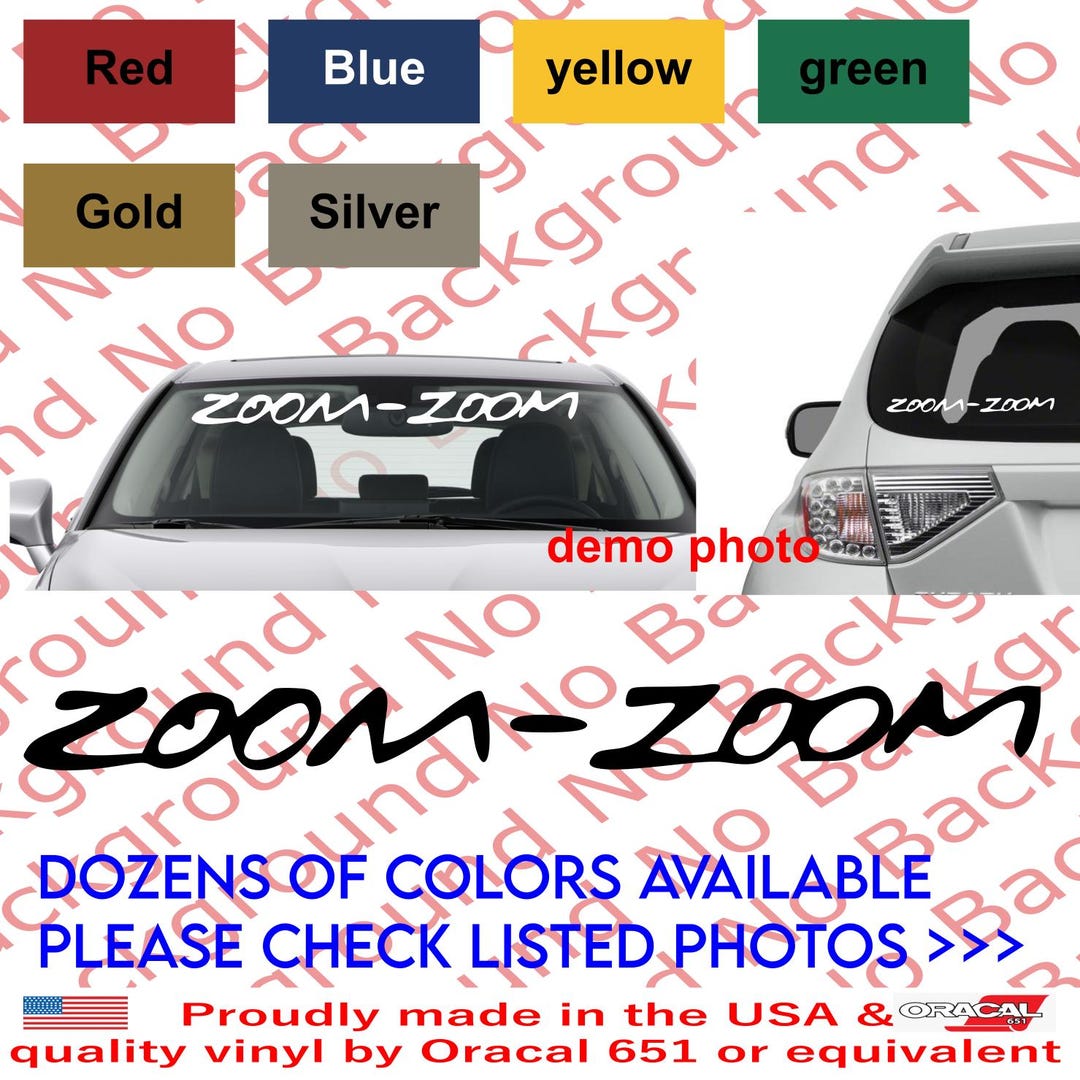 Zoom-zoom Vinyl Die Cut Decal Sticker Funny Zoom Zoom for Car Truck ...