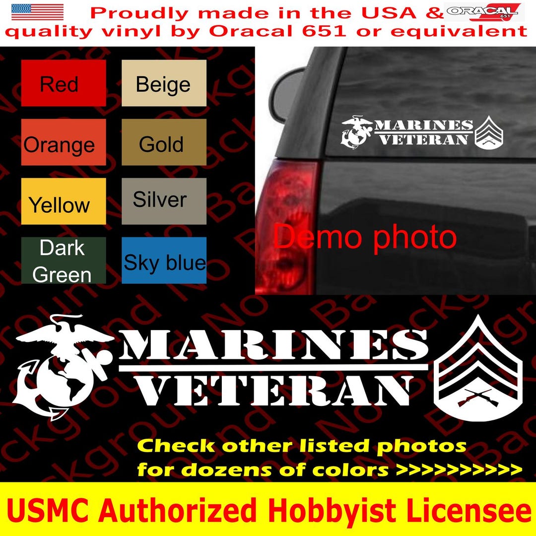 USMC Marines E5 SGT Sergeant Veteran EGA Vinyl Decal Die Cut Sticker ...