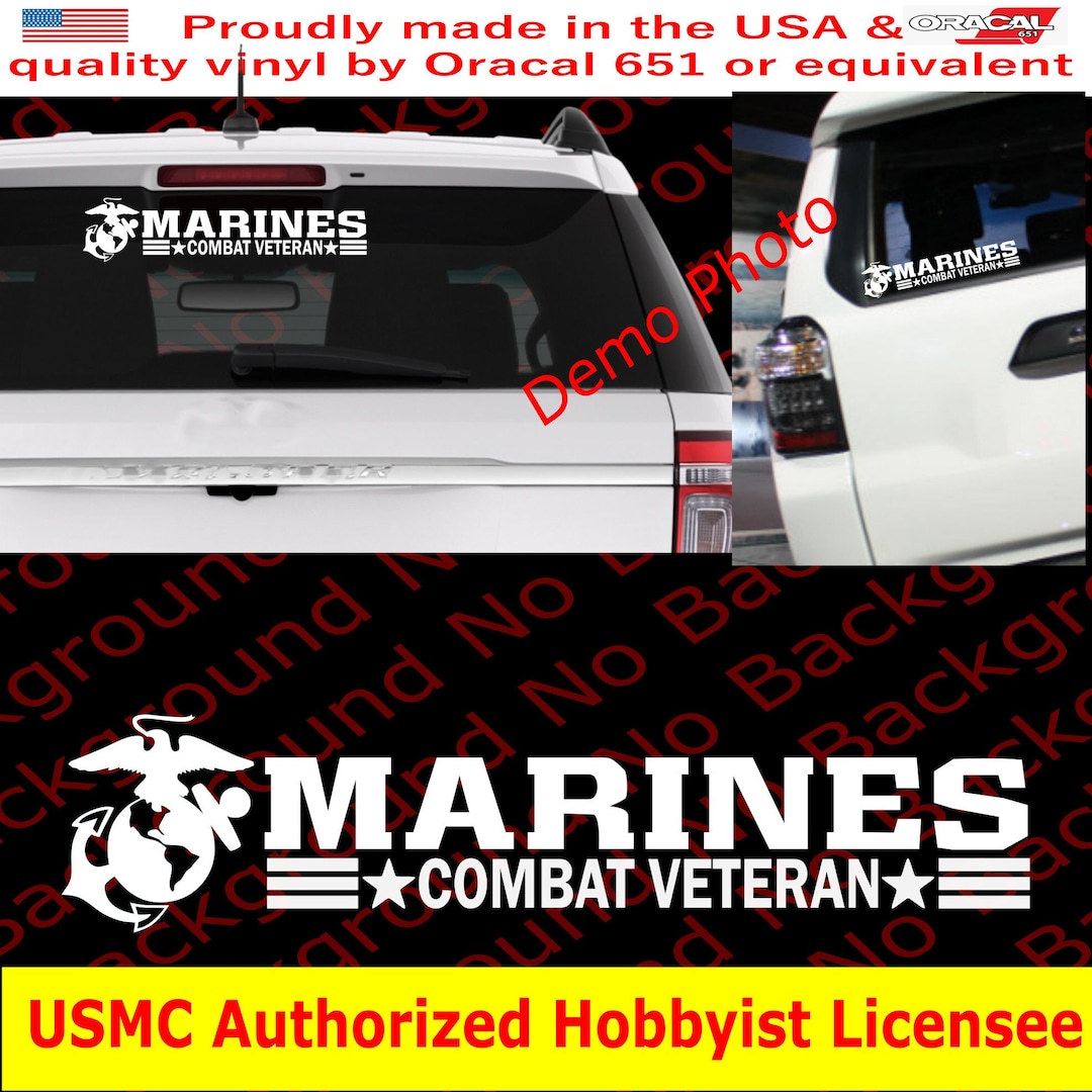 USMC Marines Combat Veteran EGA Vinyl Decal for Car Window Bumper ...