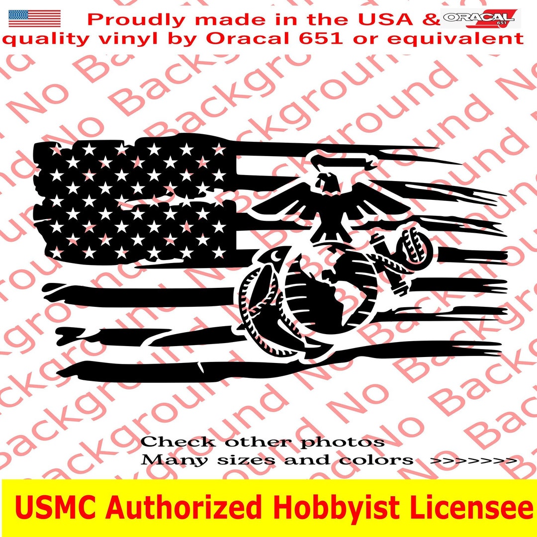 USMC Hobbyist License #533-24: Large USMC Marines Veteran Distressed ...