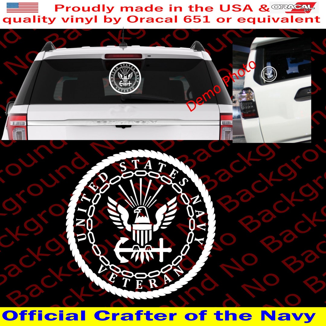 Round America's Navy Logo Vinyl Decal US Eagle Anchor for Car Window ...