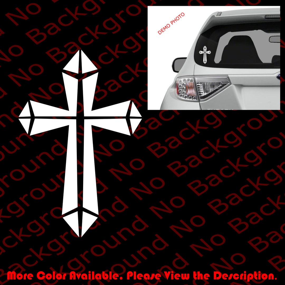 Many Colors & Sizes - Holy CROSS Sticker Crucifix Vinyl Decal God Love ...