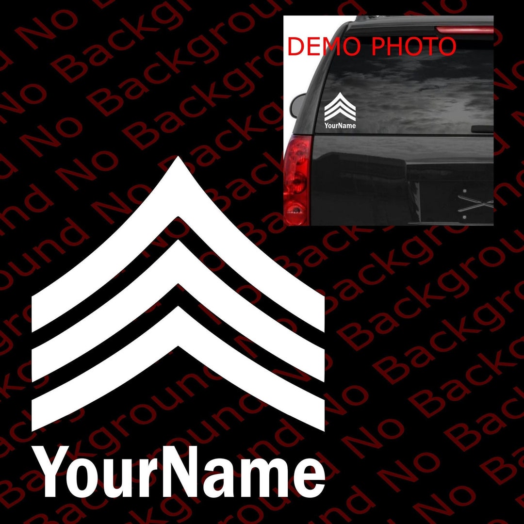 Many Colors- Custom Name Police Sergeant SGT Vinyl Car No Background ...