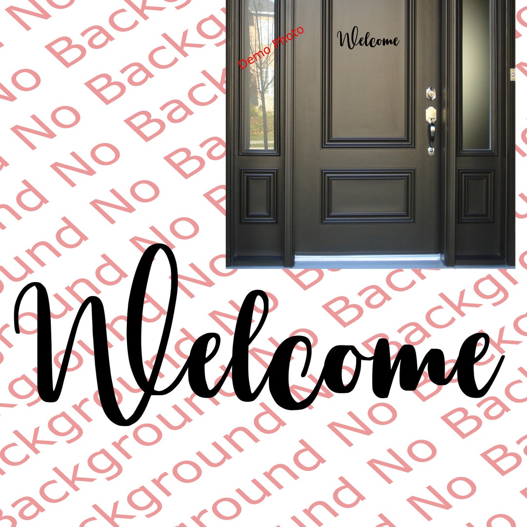 Many Colors - Welcome Script Sign Business Glass Door Window Vinyl Die ...