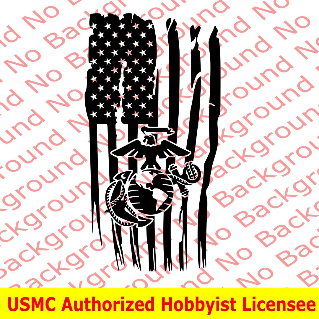 USMC Hobbyist License 22138: Large Vertical Distressed Marines Veteran ...