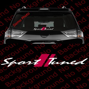 Sport Tuned With Dashes Racing Stripes Car Race Window Windshield Die ...