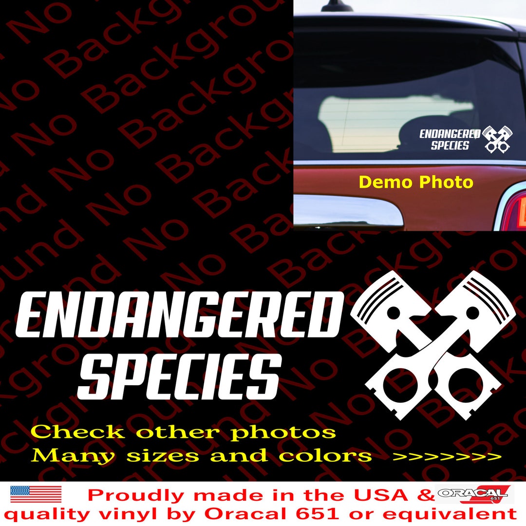 Round Endangered Species Vinyl Decal Internal Combustion Engine Die Cut ...