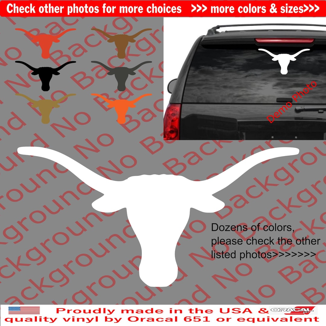 Texas Longhorns Bulls Vinyl Decal Die Cut Sticker Lone Star for Car ...