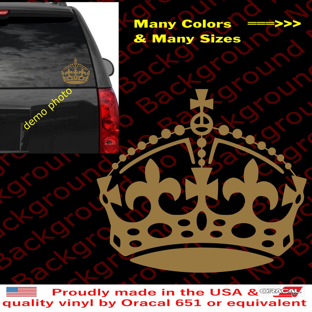 Royal UK King Queen Crown Vinyl Decal Die Cut Sticker | for Car Bumper ...