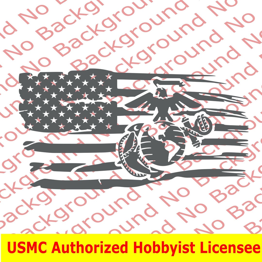 Large USMC Distressed USA EGA Flag Vinyl Die Cut Window Decal Eagle ...