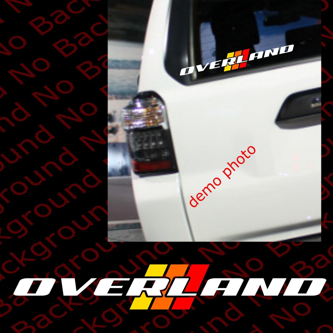 OVERLAND Racing Retro Rainbow Stripes Car Race Window Windshield Die ...