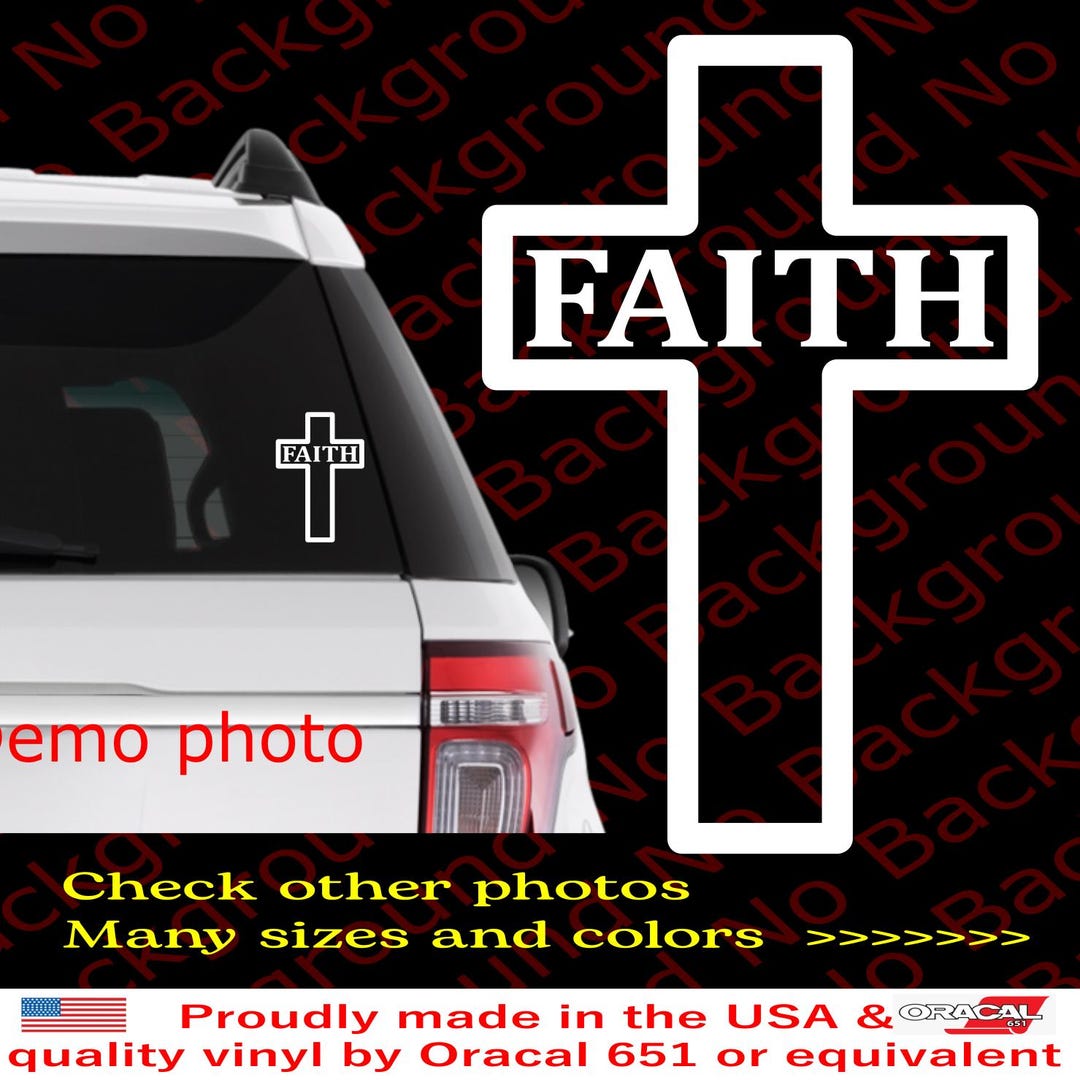 CROSS Faith Crucifix Vinyl Decal God Love Church Pray Faith Jesus ...