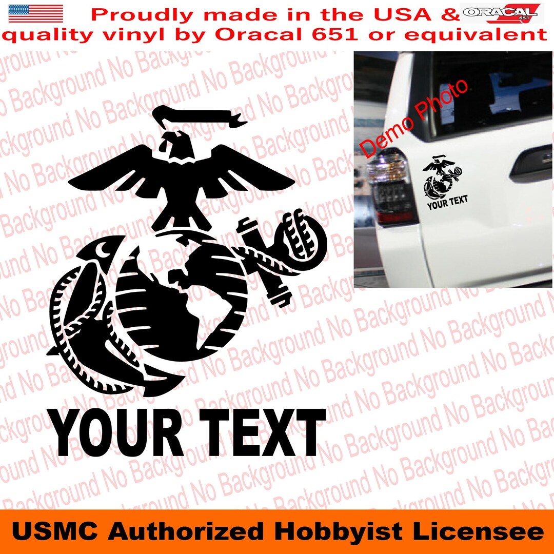 USMC Hobbyist License #533-24: Custom Text Marines EGA Logo Die Cut ...