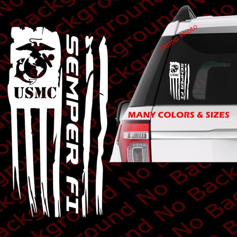 Usmc Veteran Flag Decal - Etsy