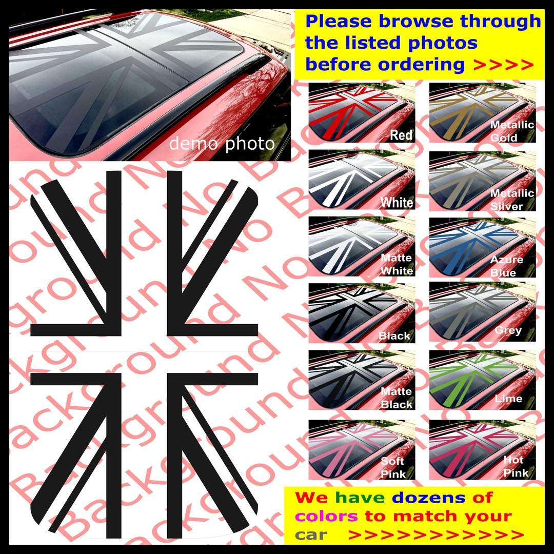 Union Jack Moonroof Panoramic Vinyl Roof Decal British UK Flag Die Cut ...