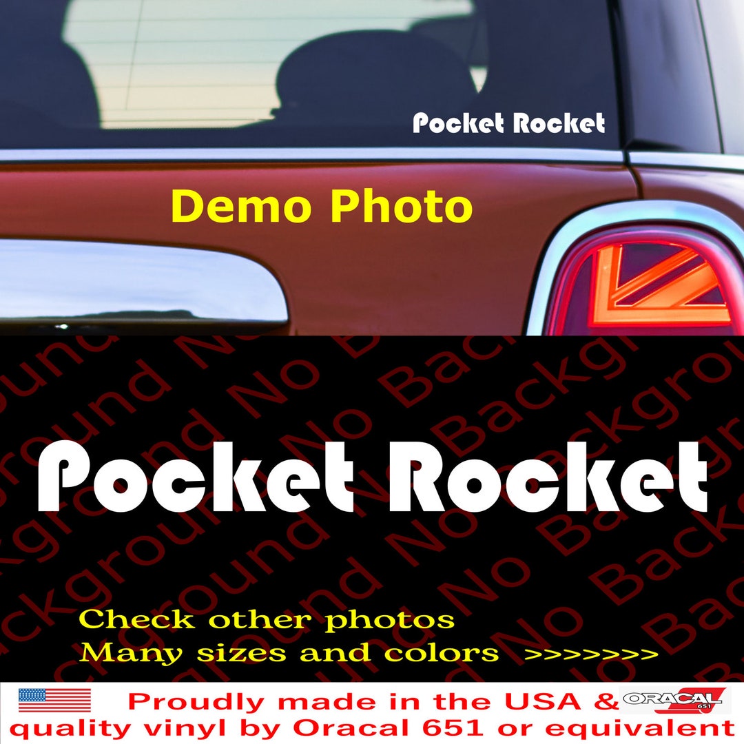 POCKET ROCKET Vinyl Decal Die Cut Sticker for Mini Cooper S R55 R56 F56 ...
