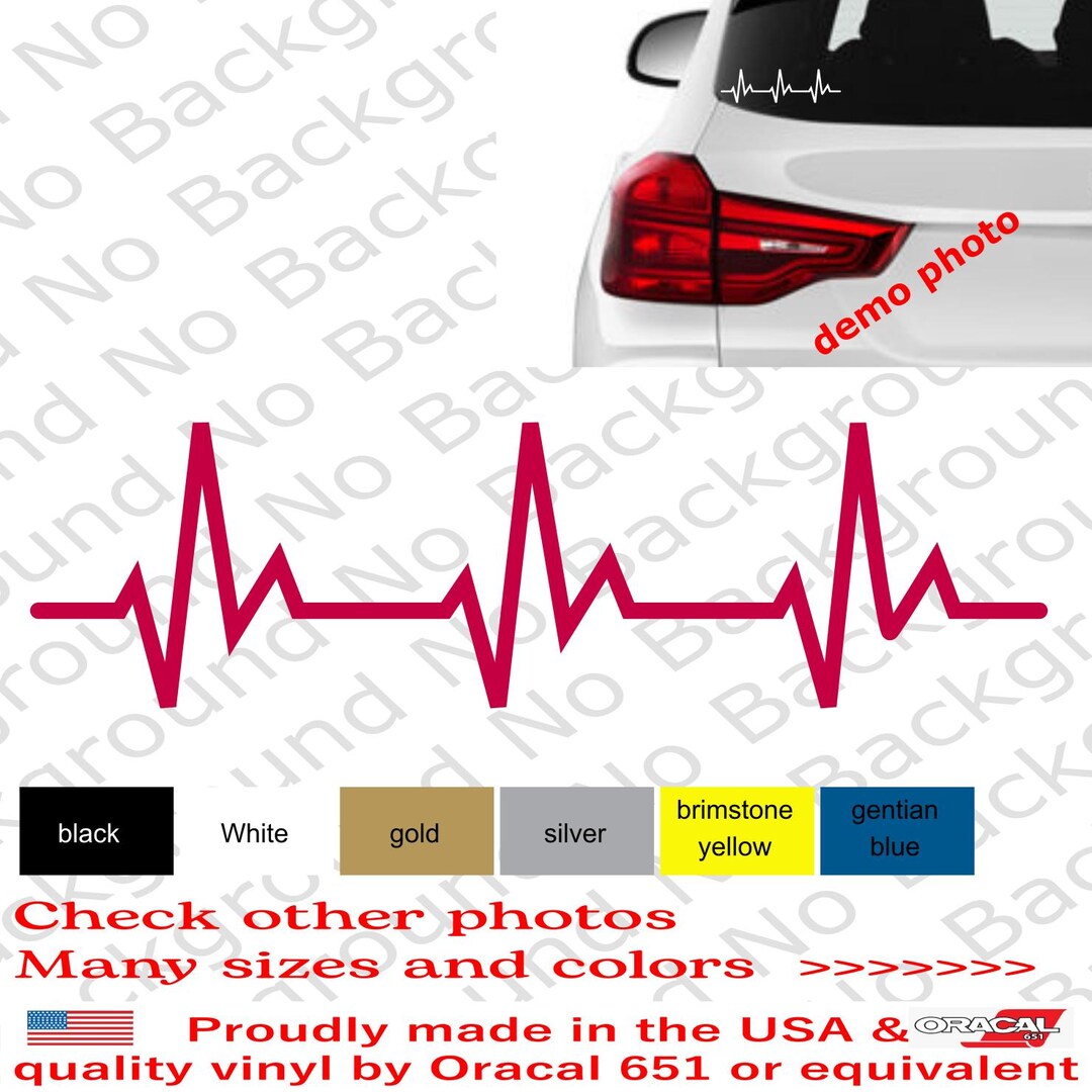Heartbeat Pulse Vinyl Decal Die Cut Sticker Life Signal Heart Beat for ...