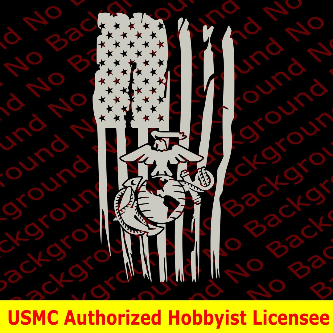 USMC Hobbyist License #53324: Vertical Distressed Marines Veteran Flag ...