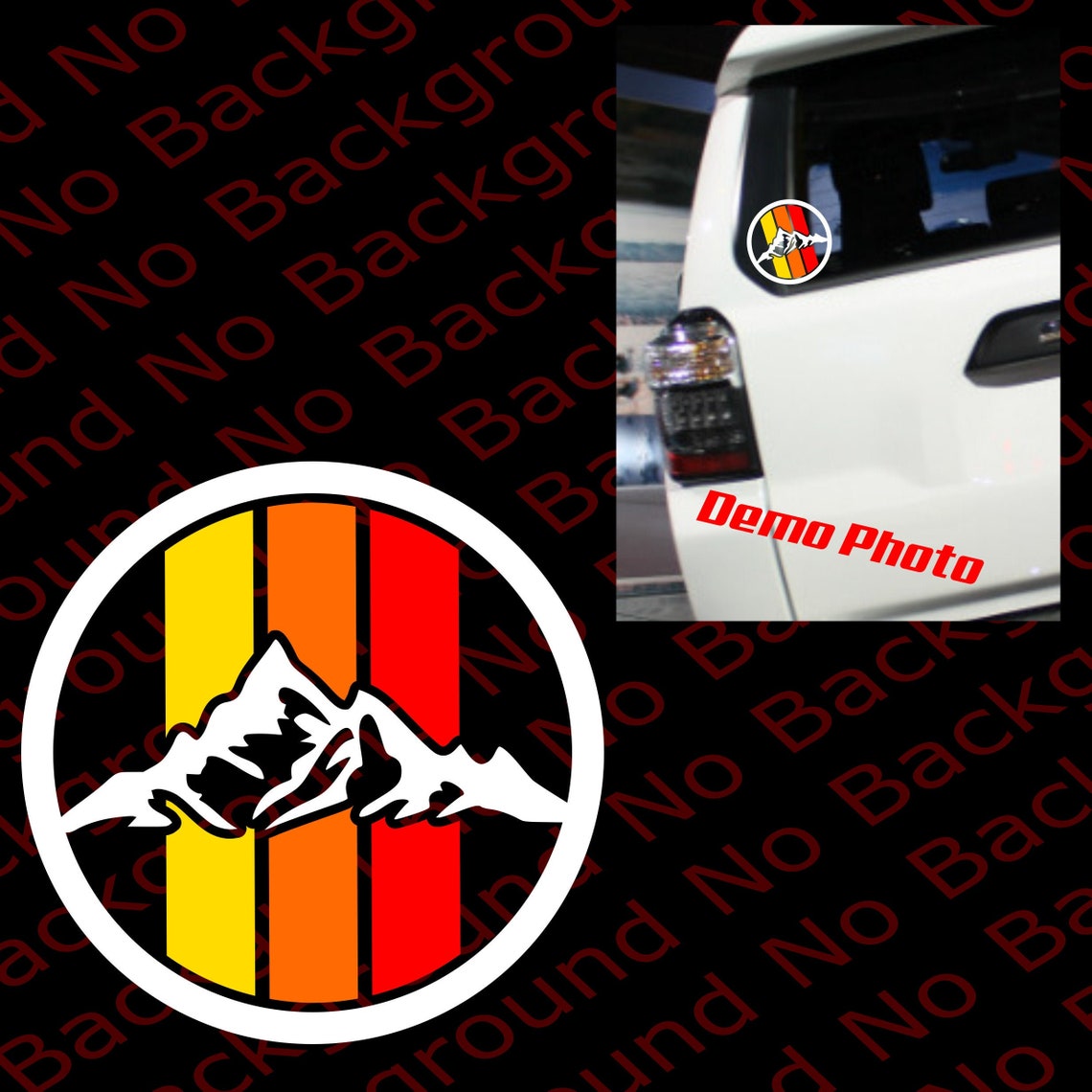 Many Colors & Sizes - Circle Retro Racing Stripes Rainbow Vinyl Die Cut ...