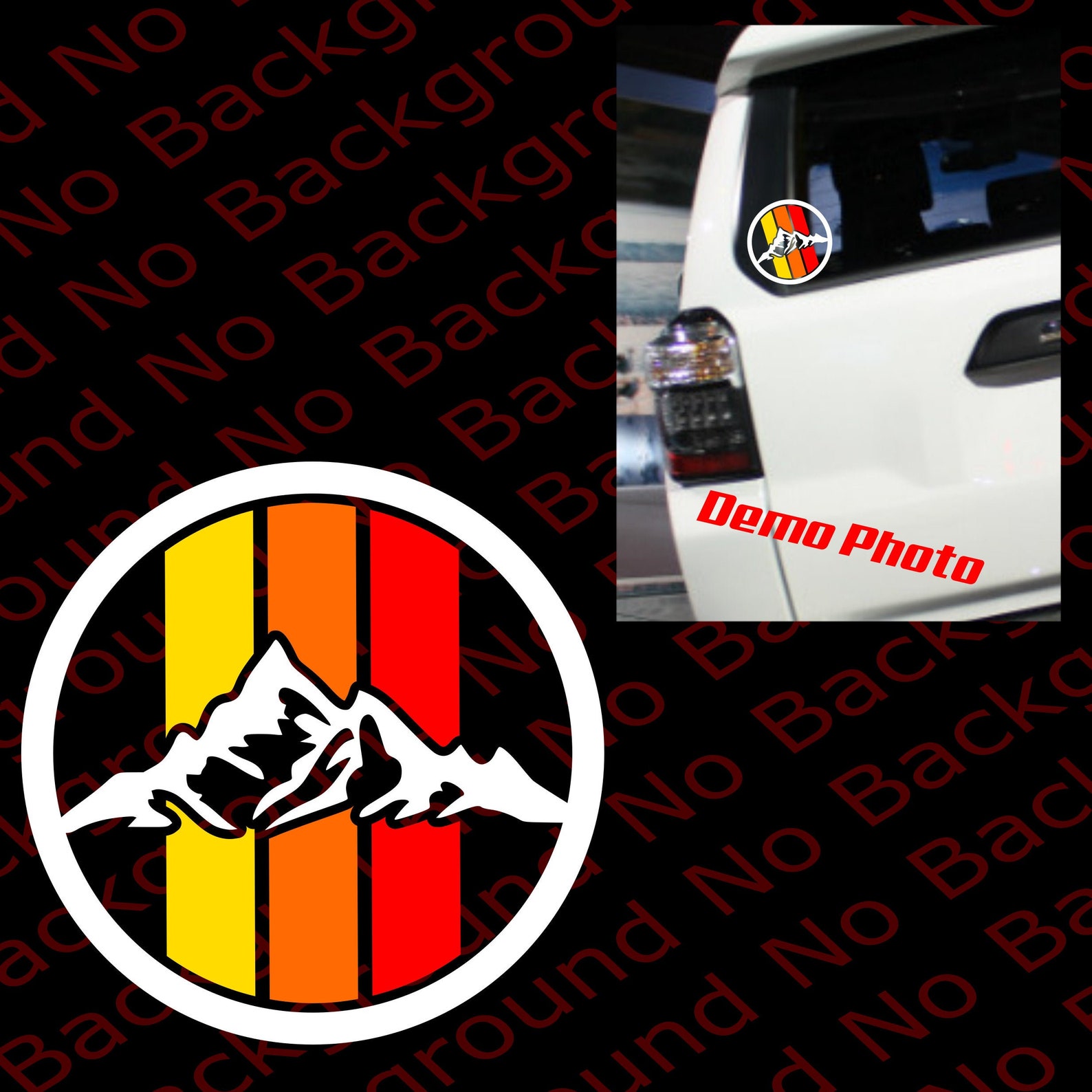 Many Colors & Sizes - Circle Retro Racing Stripes Rainbow Vinyl Die Cut ...